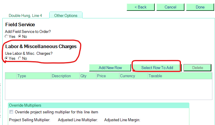 OMS - How to add Labor/Misc. charges to a Line Item