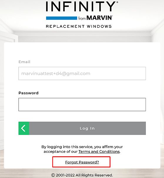 How to Reset your Infinity Designer Password