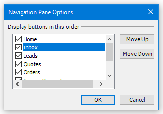 OMS - Hide or show buttons on the left-hand Navigation Pane